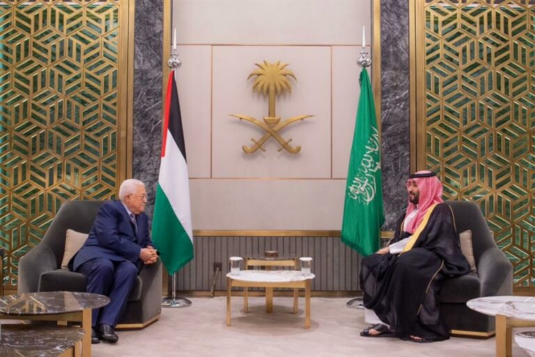 استعرضا مستجدات الأوضاع بفلسطين بالصور والفيديو ولي العهد يجتمع