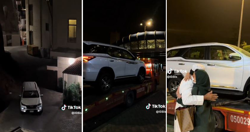 شاهد فتاة تفاجئ والدها وتُهديه سيارة جديدة